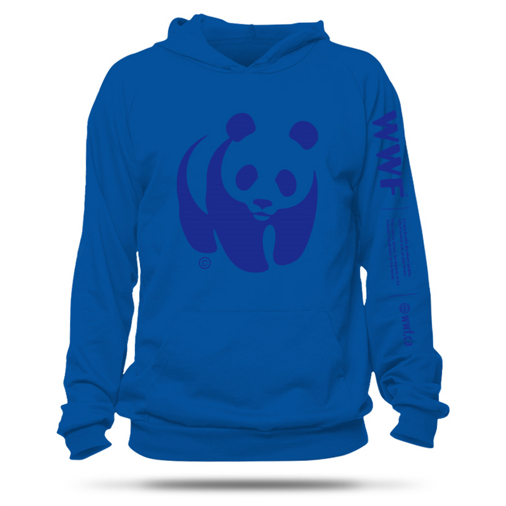 Unisex Organic Cotton Blue Hooded Sweatshirt | WWF-Canada Apparel